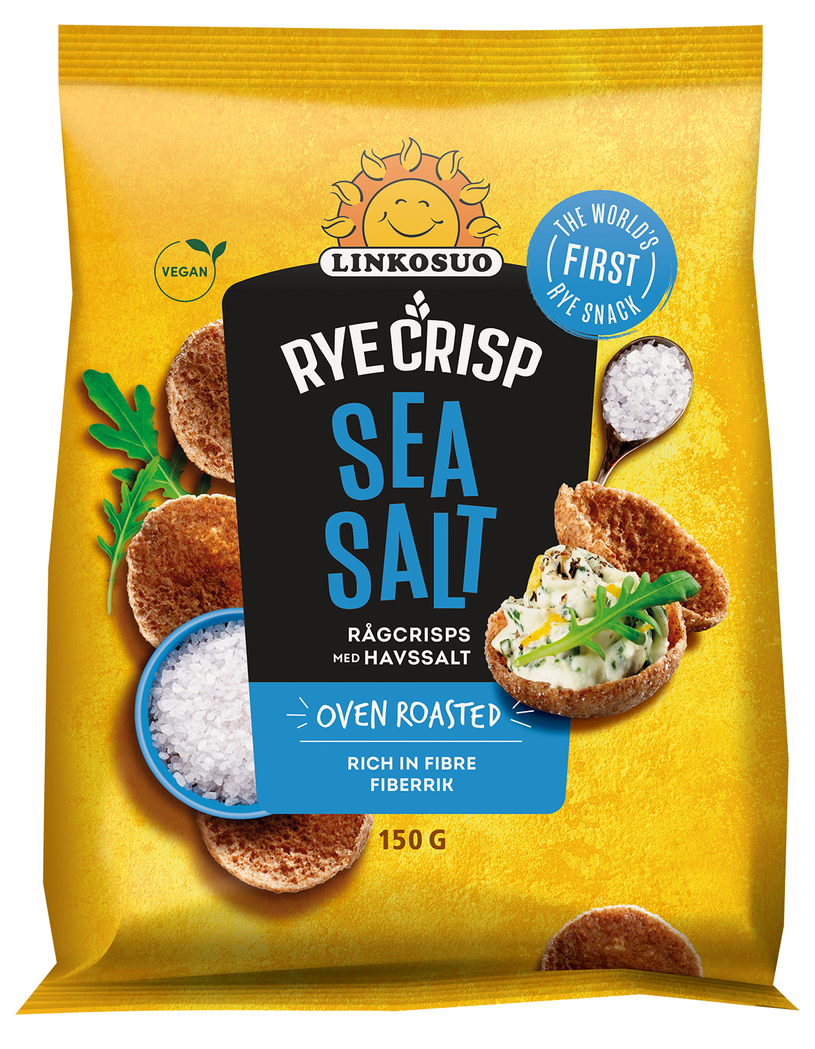 Rye Crisps Sea Salt 150 g - Linkosuo