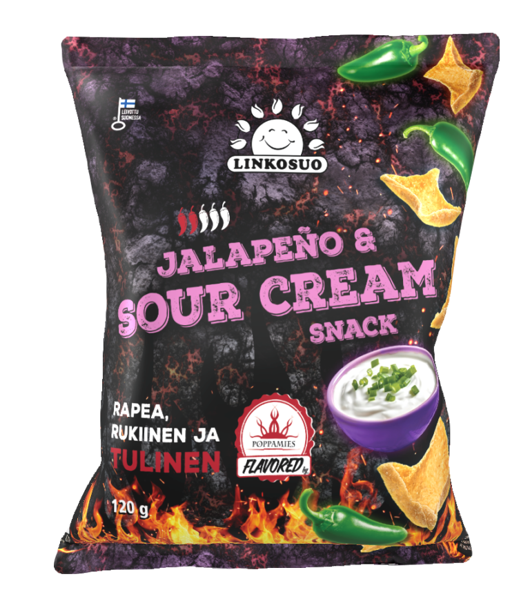 Linkosuo x Poppamies Jalapeno & Sour Cream Snack 120 g - Linkosuo